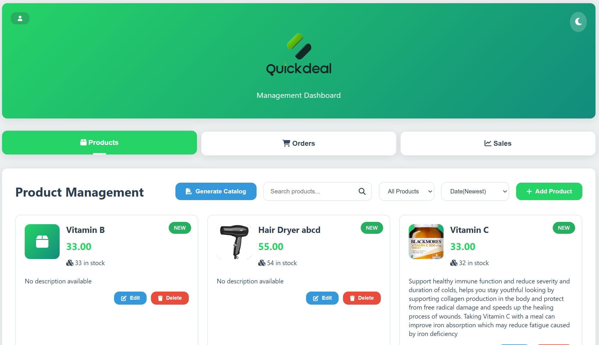 Quickdeal - AI-Powered E-commerce Management Platform